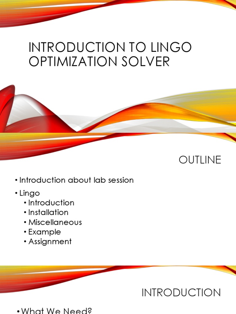 Introduction To Lingo Optimization Solver | PDF | Mathematical ...