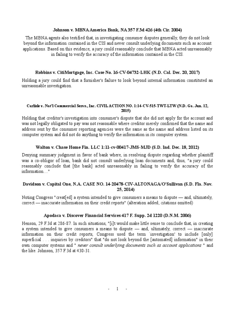 Cases | PDF | Credit History | Lawsuit