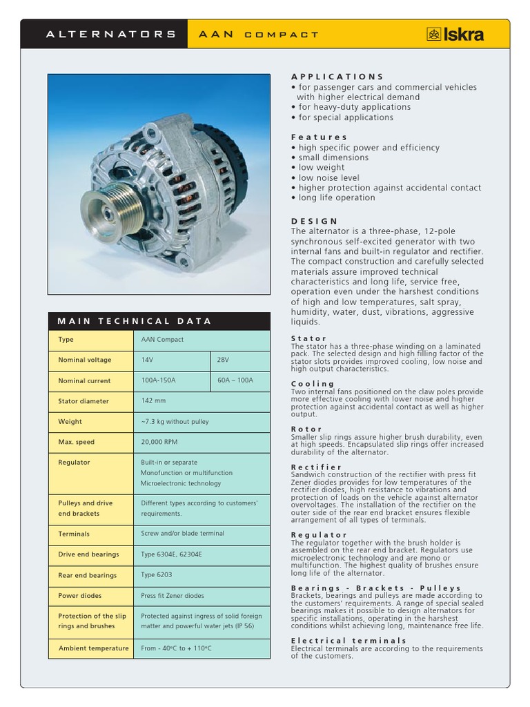 Iskra Alternators AAN C | PDF | Rectifier | Electrical Engineering