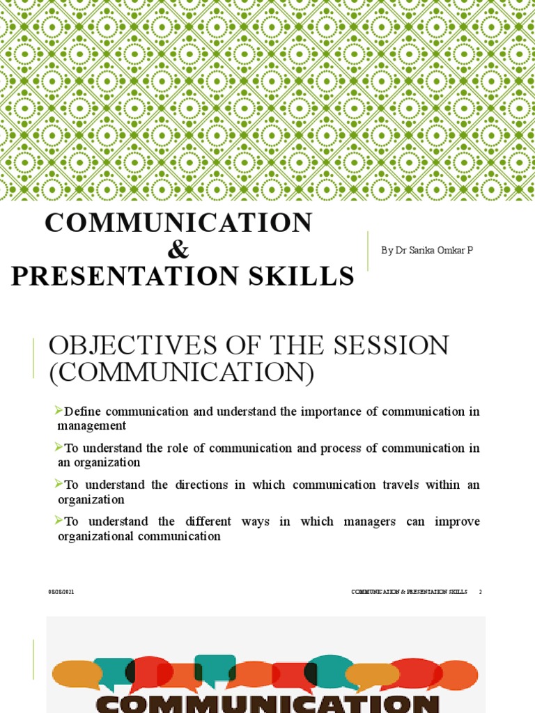 Communication & Presentation Skills Overview | PDF | Communication ...