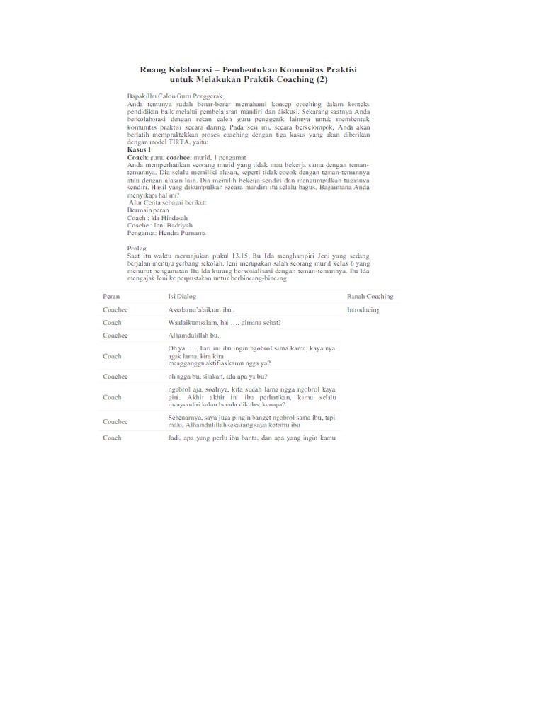 Contoh Coaching | PDF