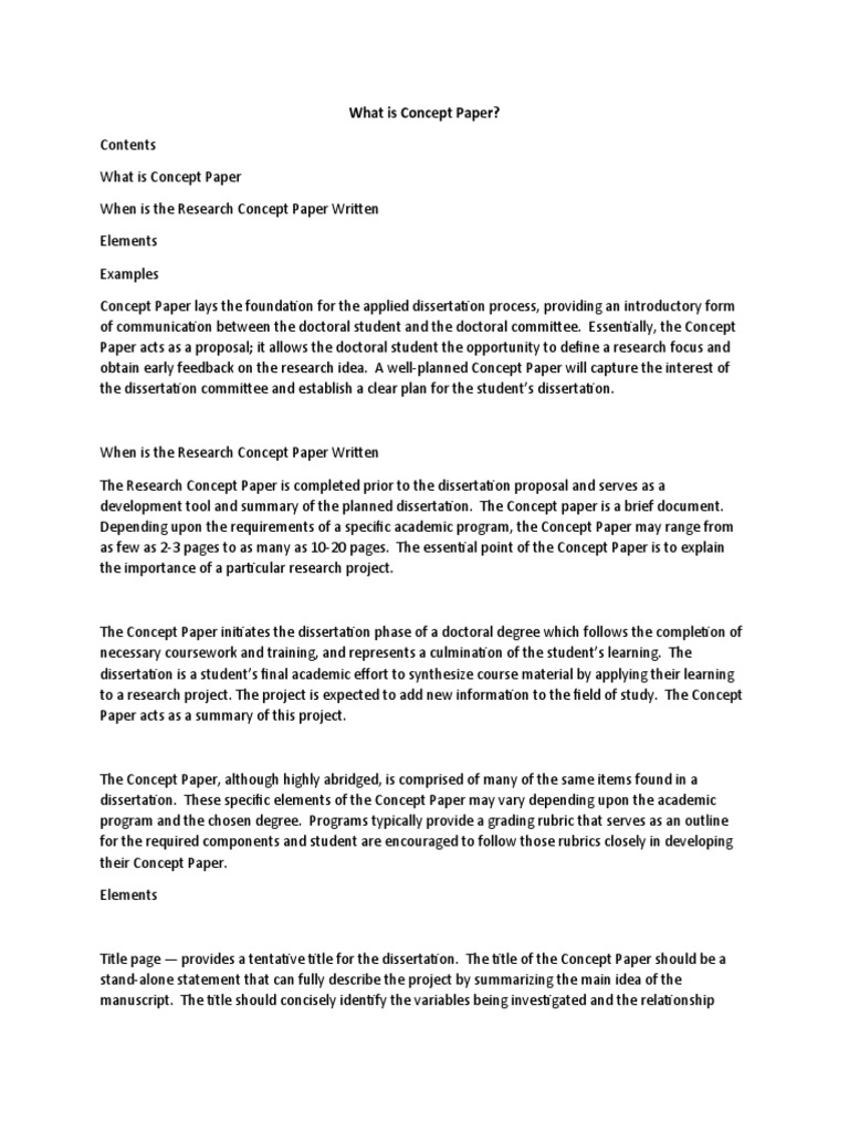 What Is Concept Paper | PDF | Thesis | Concept