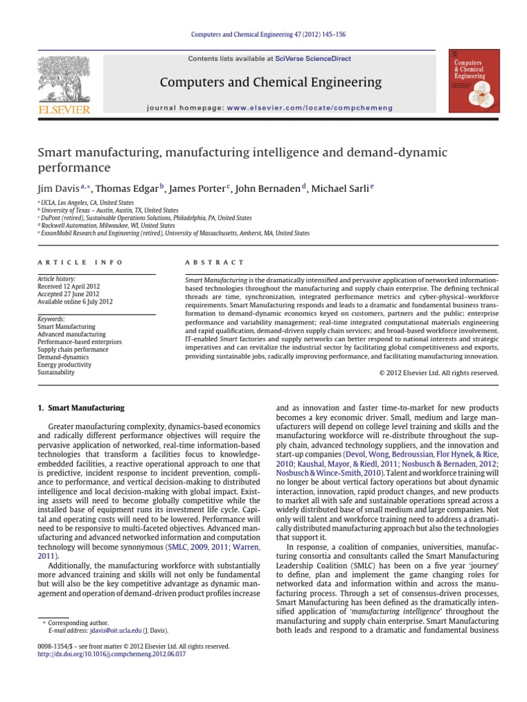 Smart Manufacturing, Manufacturing Intelligence and Demand-Dynamic ...