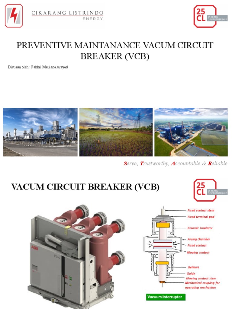 Preventive Maintanance Vacum Circuit Breaker (VCB) : S T A R | PDF ...
