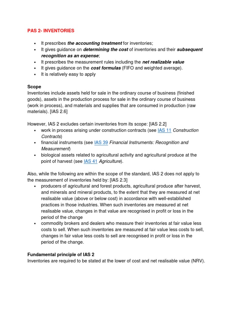 Philippine Accounting Standards 2 - Inventories | PDF | Inventory ...