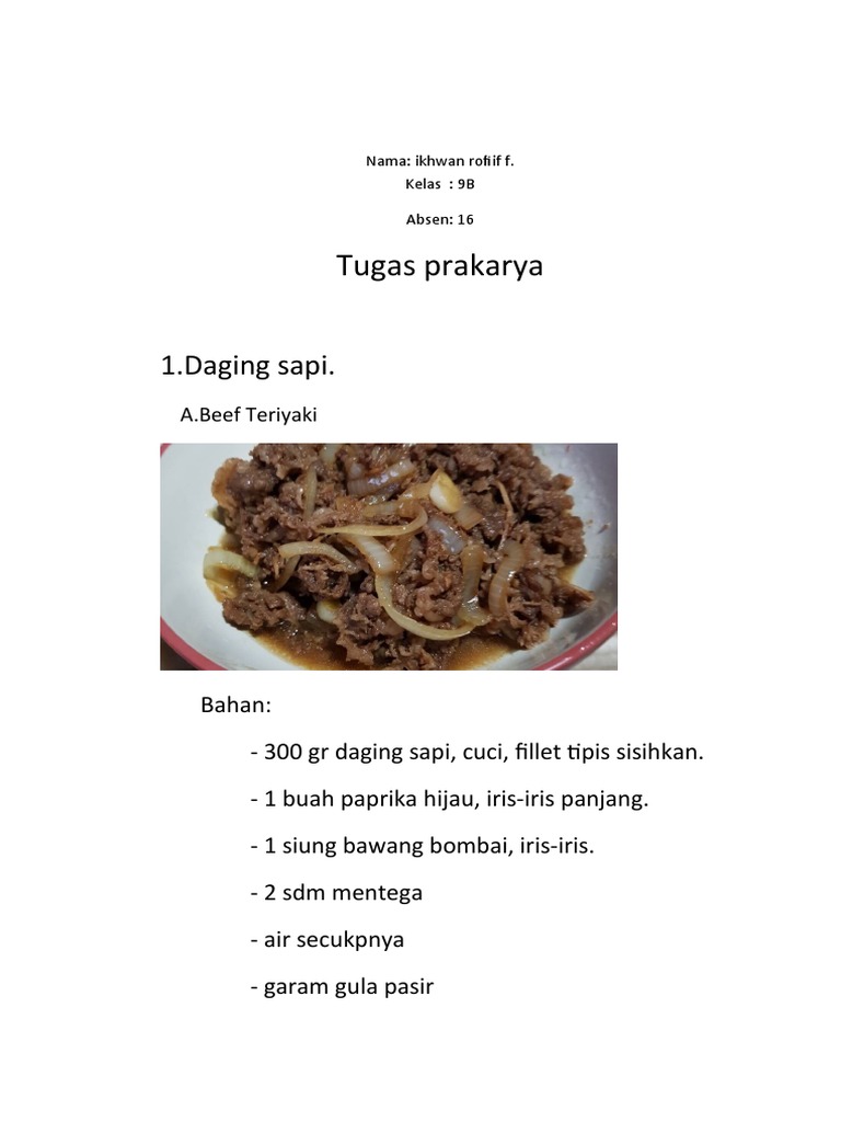 Resep Olahan Daging Beragam Jenis | PDF | Memasak, Makanan, & Anggur