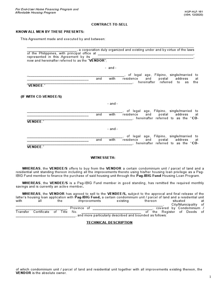 Sample Format Contract To Sell | PDF | Interest | Insurance