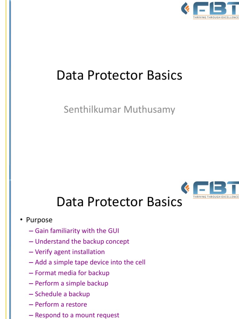 FBT - Data Protector Basics | PDF | Backup | Computer File