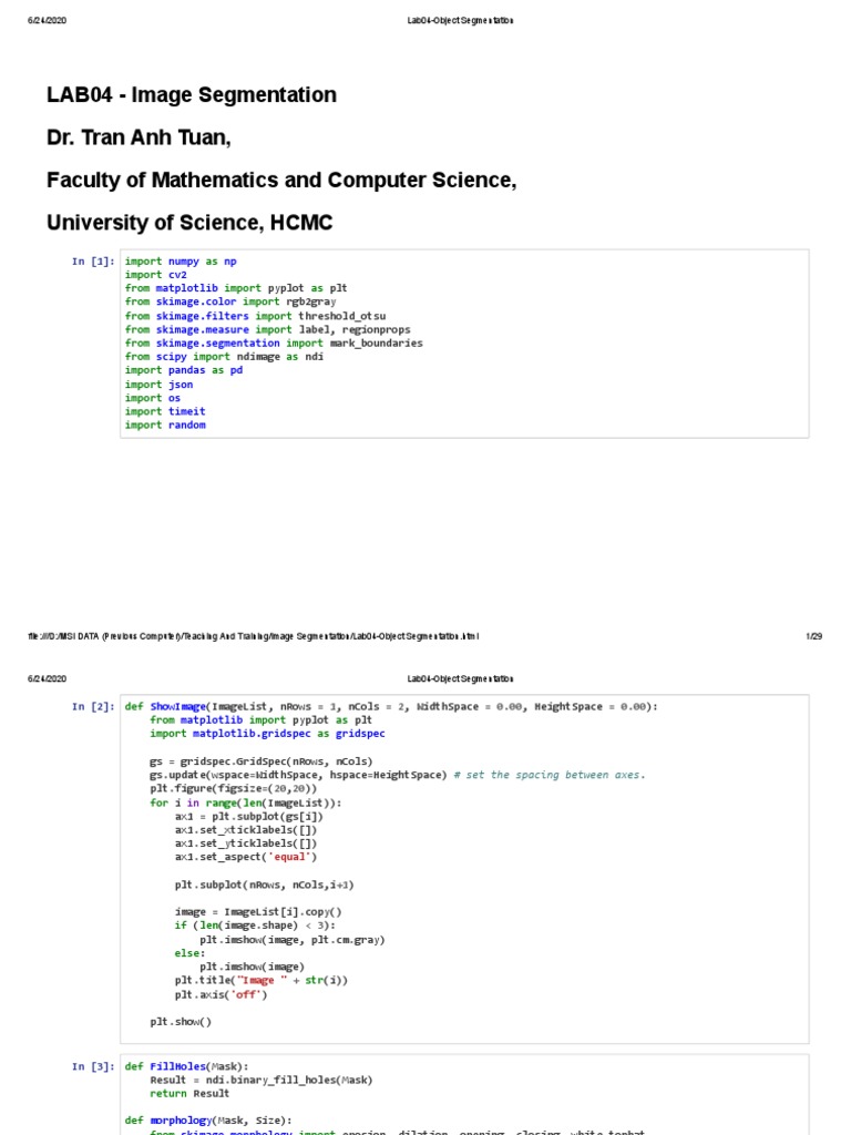 Lab04 Object Segmentation | PDF | Image Segmentation | Artificial Intelligence