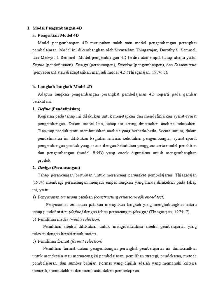 Model Pengembangan 4d Pdf