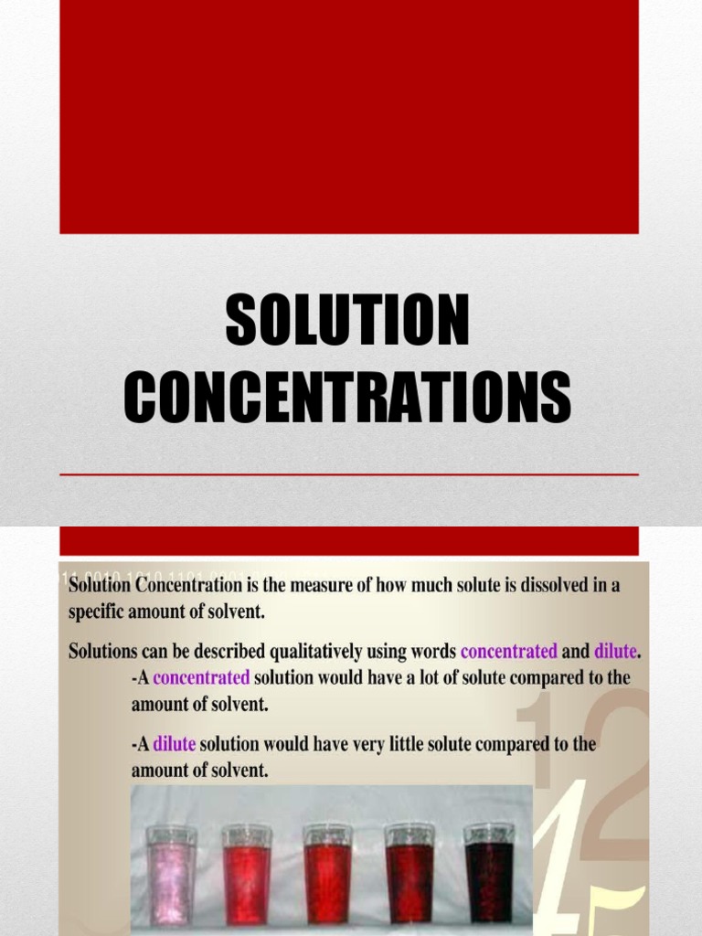 3 Solution Concentrations | PDF | Mole (Unit) | Parts Per Notation