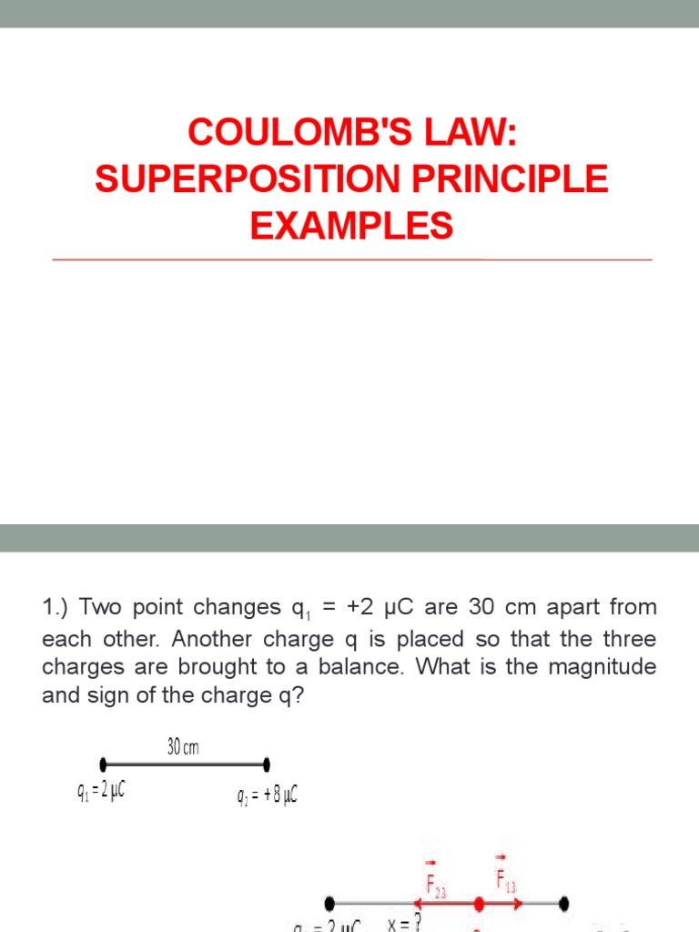 4 Examples in Coulomb's Law Superposition Principle | PDF