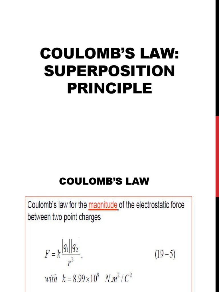 3 COULOMB'S LAW Superposition Principle | PDF