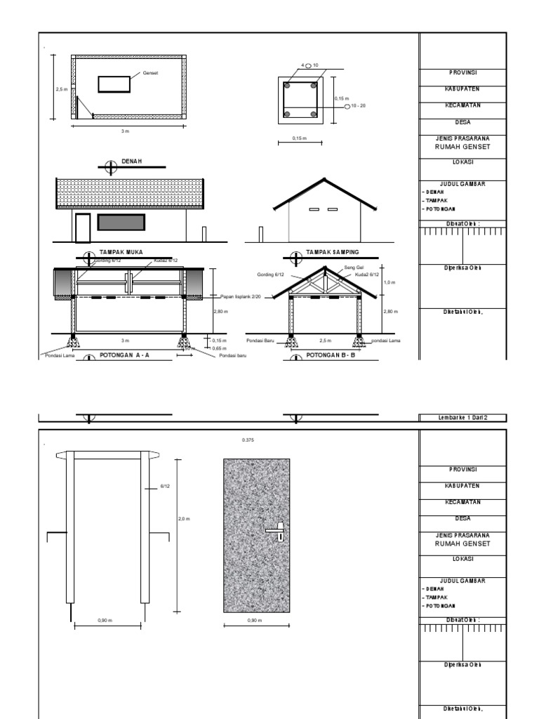RANCANGAN STRUKTUR RUMAH GENSET | PDF
