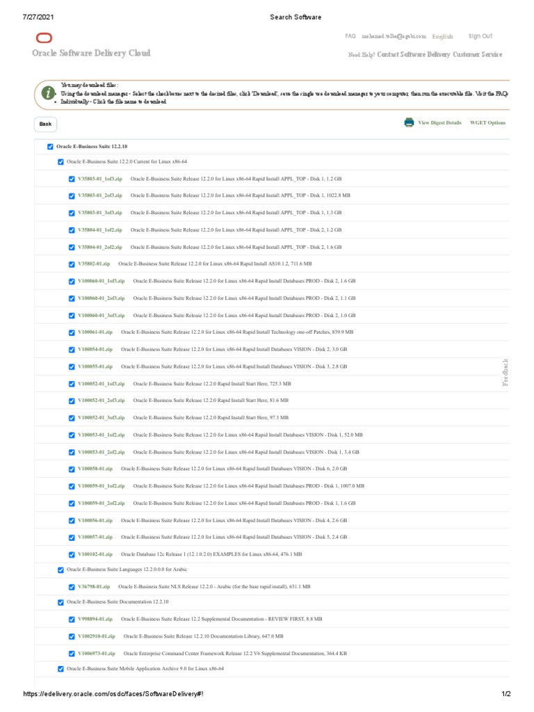 Oracle Software Delivery Cloud: Oracle E-Business Suite 12.2.10 | PDF ...