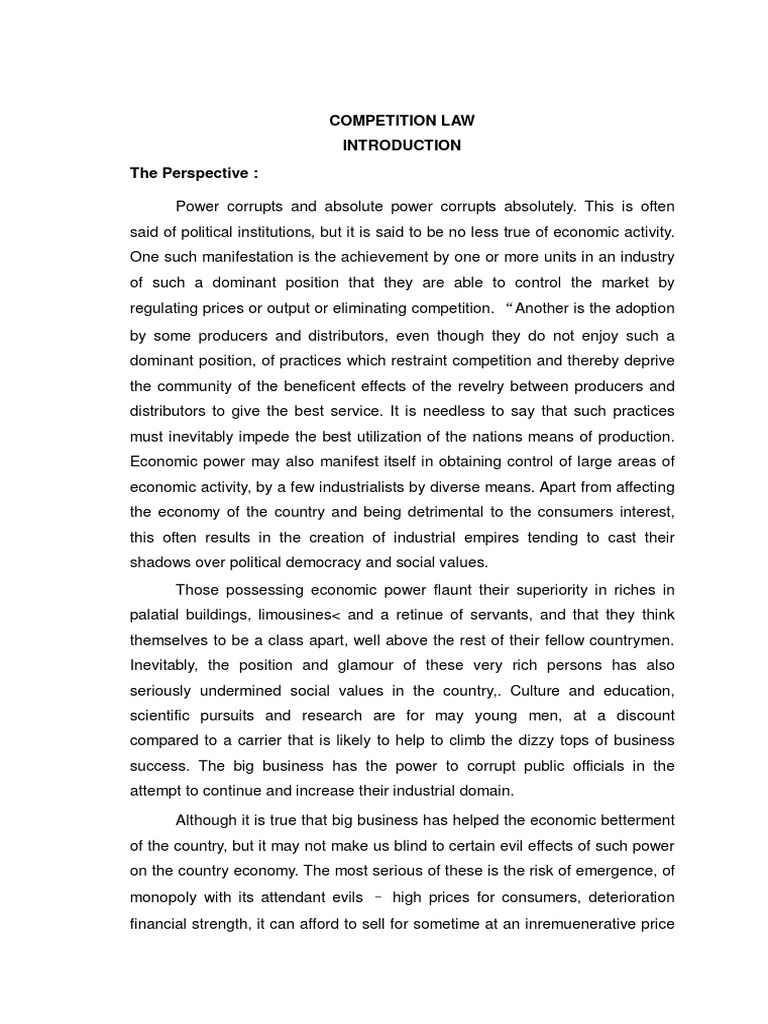 Competition-Law Notes | PDF | Competition | Competition Law