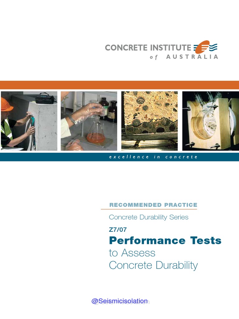 Performance Tests To Assess Concrete Durability CIA Z707 2015 | PDF ...