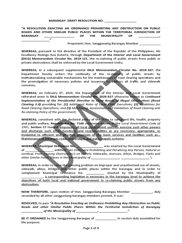 1road Clearing Barangay Level 1 | PDF | Traffic | Road