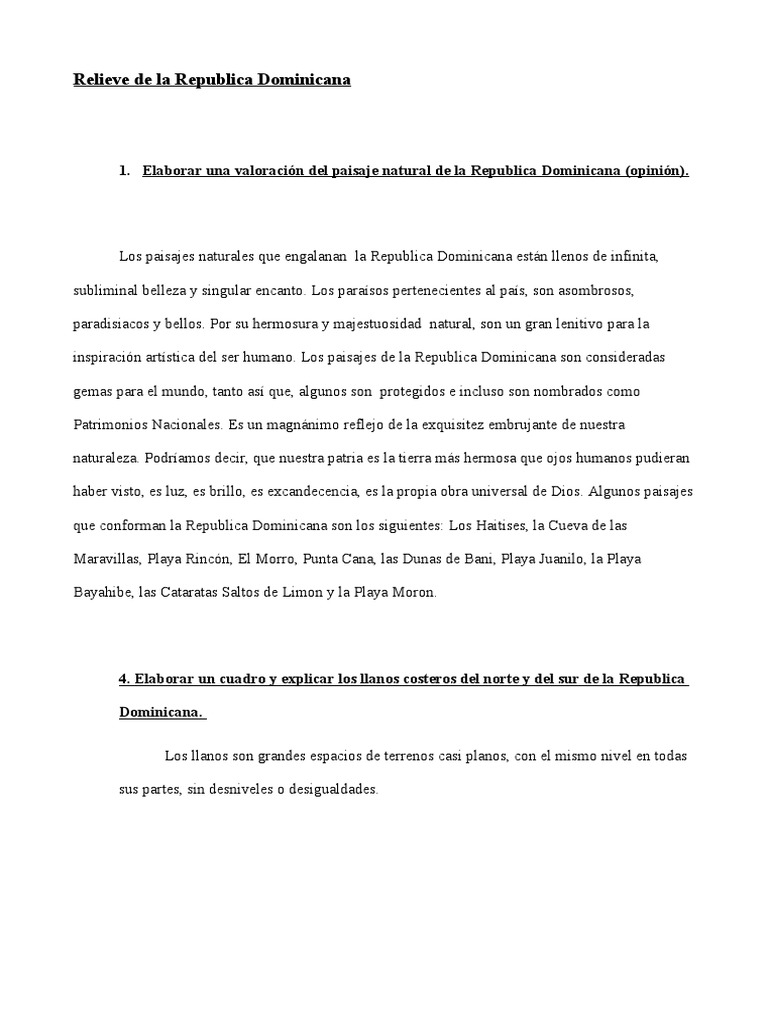 Relieve de La Republica Dominicana | PDF | República Dominicana | Selva