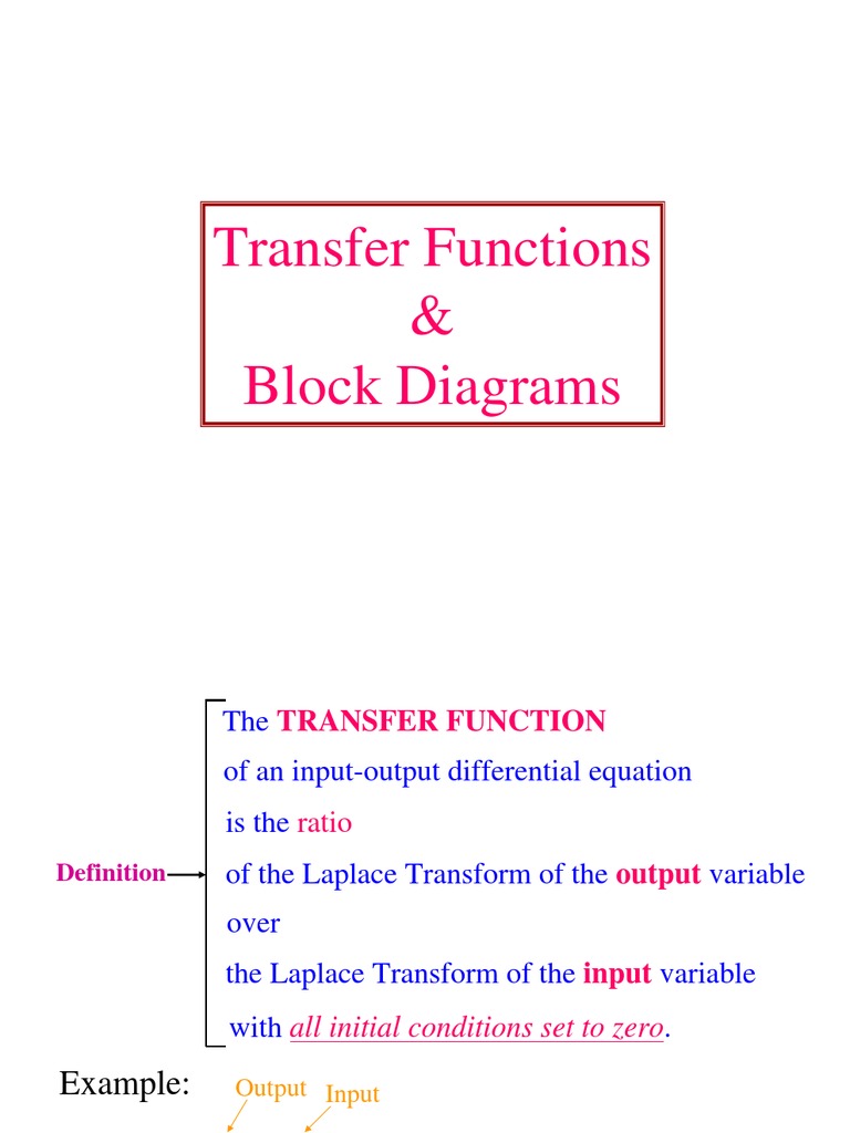 Transfer Functions & Block Diagrams | PDF | Laplace Transform | Functions And Mappings
