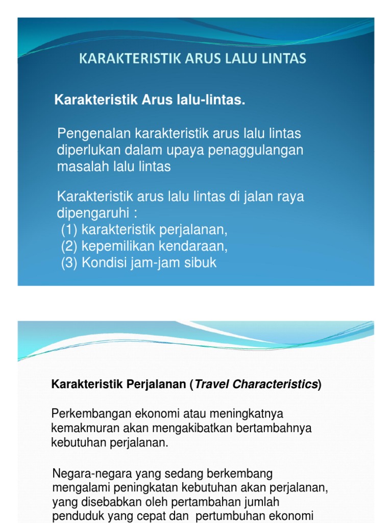 Rev Karakteristik Arus Lalu Lintas Kuliah-3.ppt (Compatibility Mode) | PDF