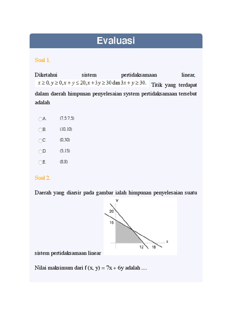 Latihan Soal Program Linier | PDF