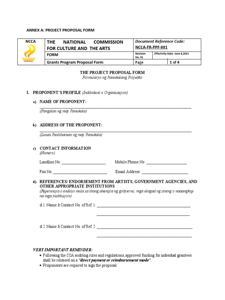 NCCA Project Proposal Form Guide | PDF | Economies