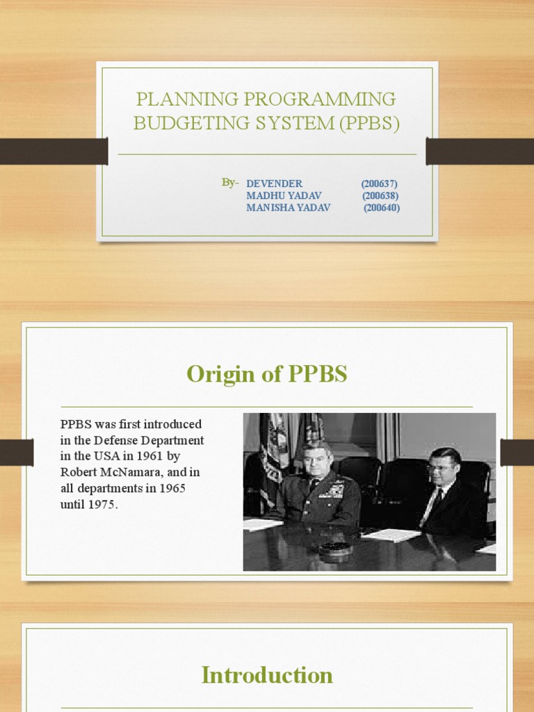 Planning Programming Budgeting System (PPBS) | PDF | Evaluation | Goal