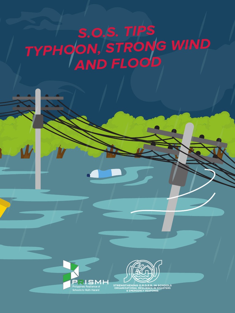 SOS Tips Infographics - Strong Wind, Typhoon and Flood | PDF | Flood ...