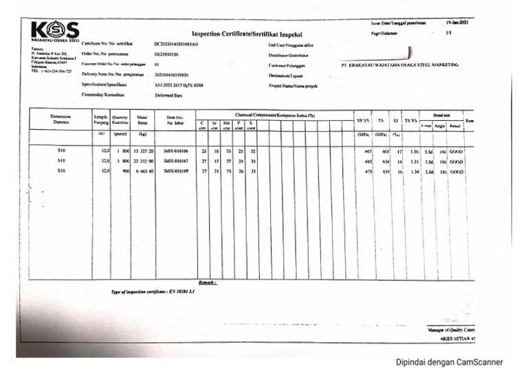Millsheet Ks 10ulir | PDF