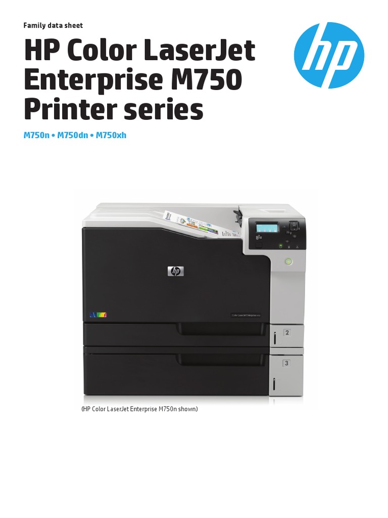 HP Color Laserjet Enterprise M750 Printer Series: M750N - M750Dn ...