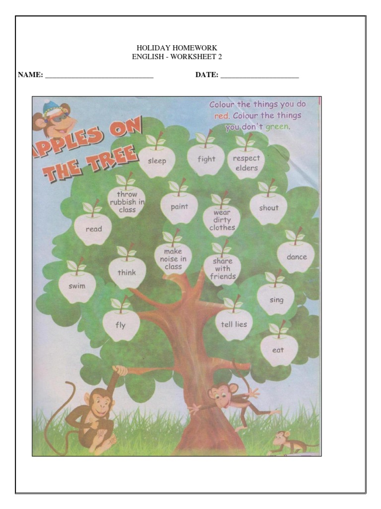 CBSE Class 1 English Worksheets | PDF