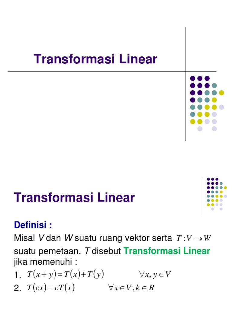 Panduan Transformasi Linear dan Matriks | PDF