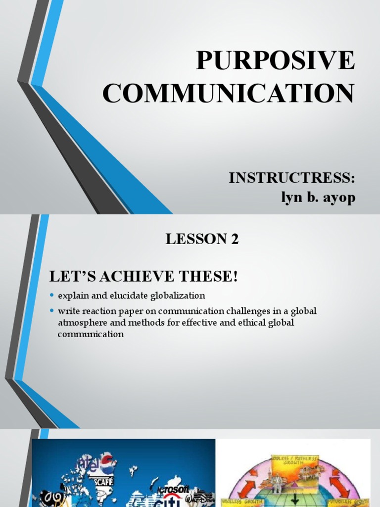 Purcom Lesson 2 | PDF | Communication | Globalization