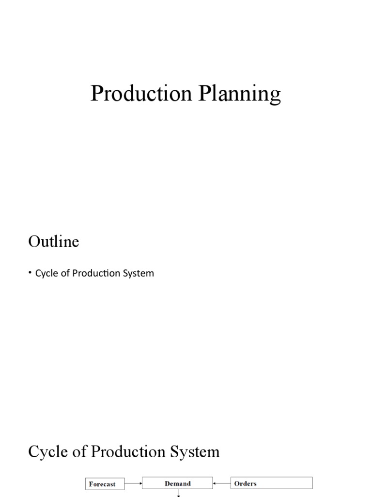 Production Planning Cycle Explained | PDF