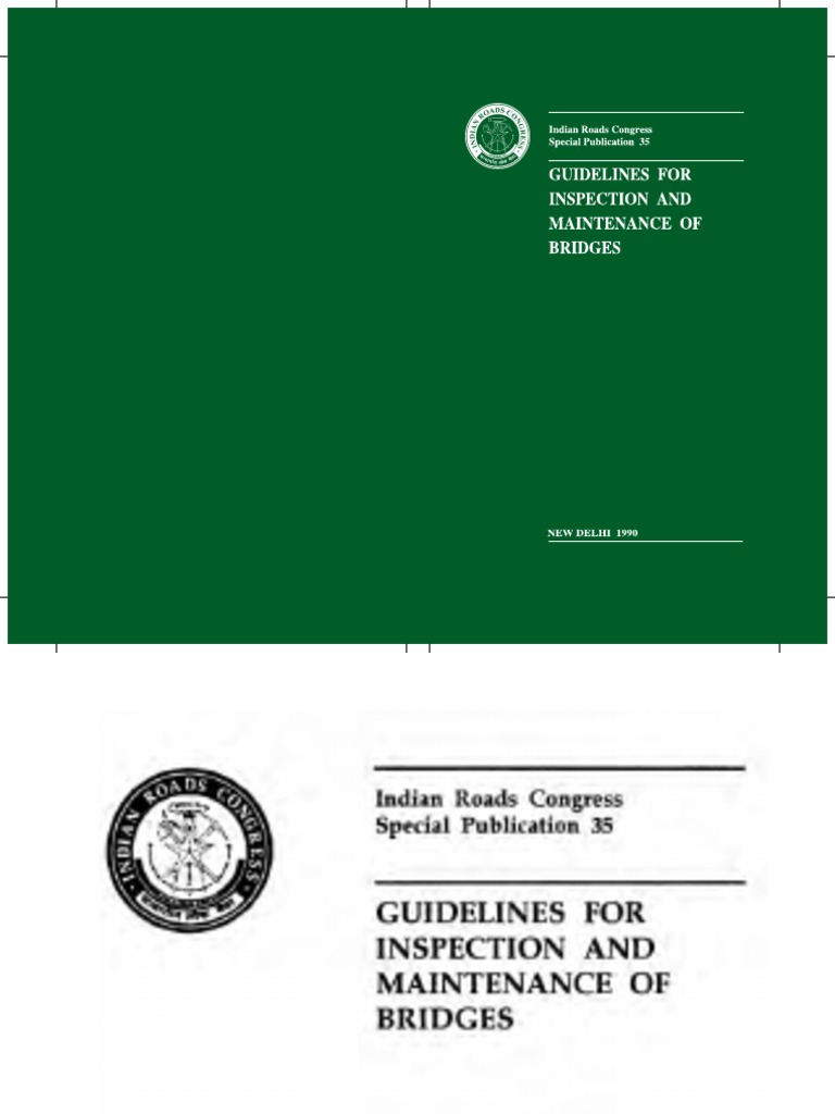 IRC SP 35-1990 Guidelines For Inspection and Maintenance of Bridges | PDF