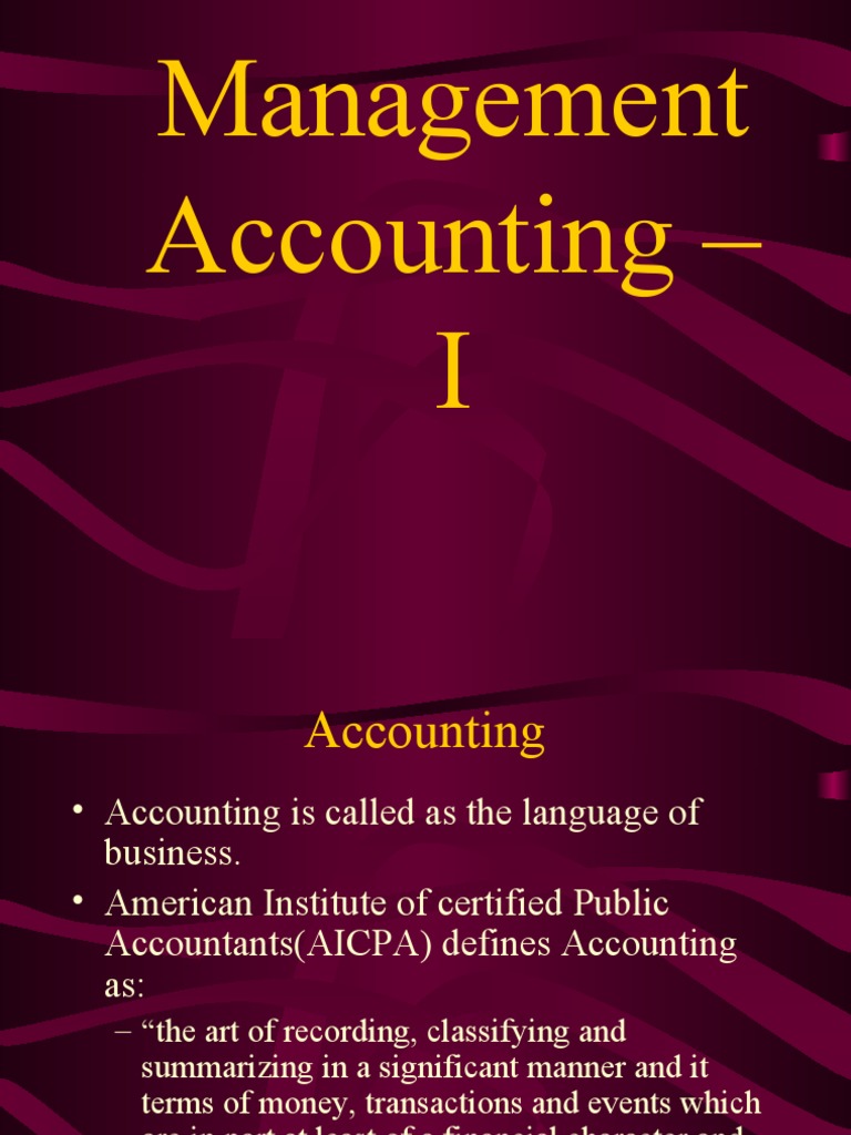 Management Accounting - I | PDF | Debits And Credits | Accounting