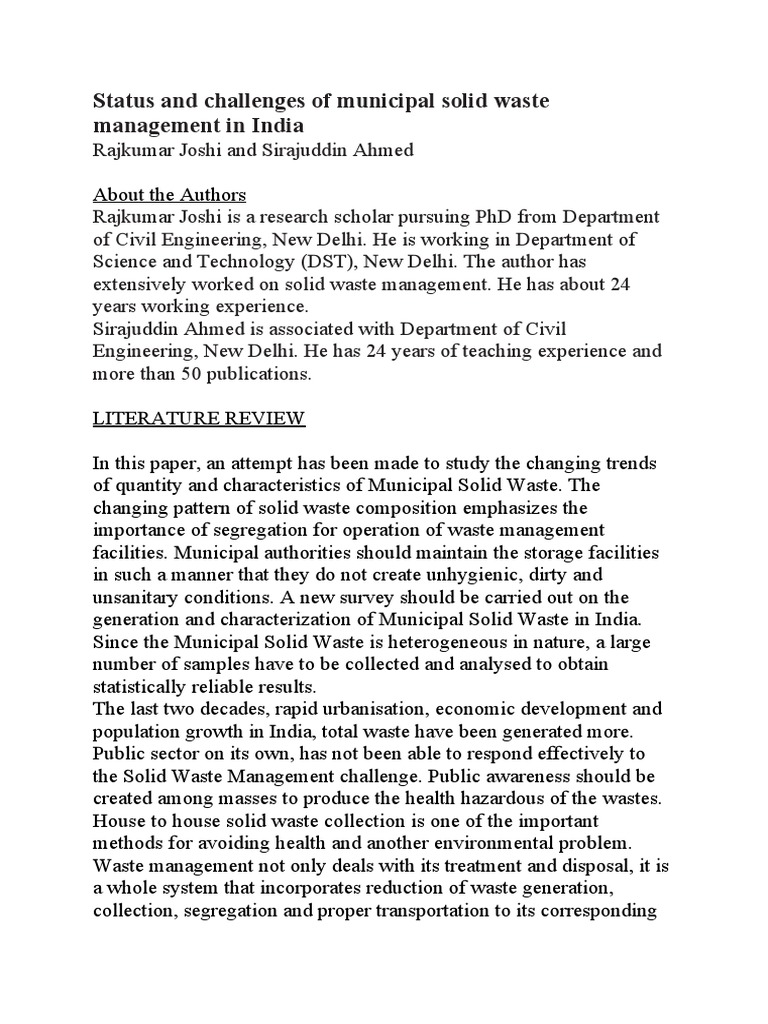 India's Solid Waste Management Challenges | PDF | Waste Management | Waste
