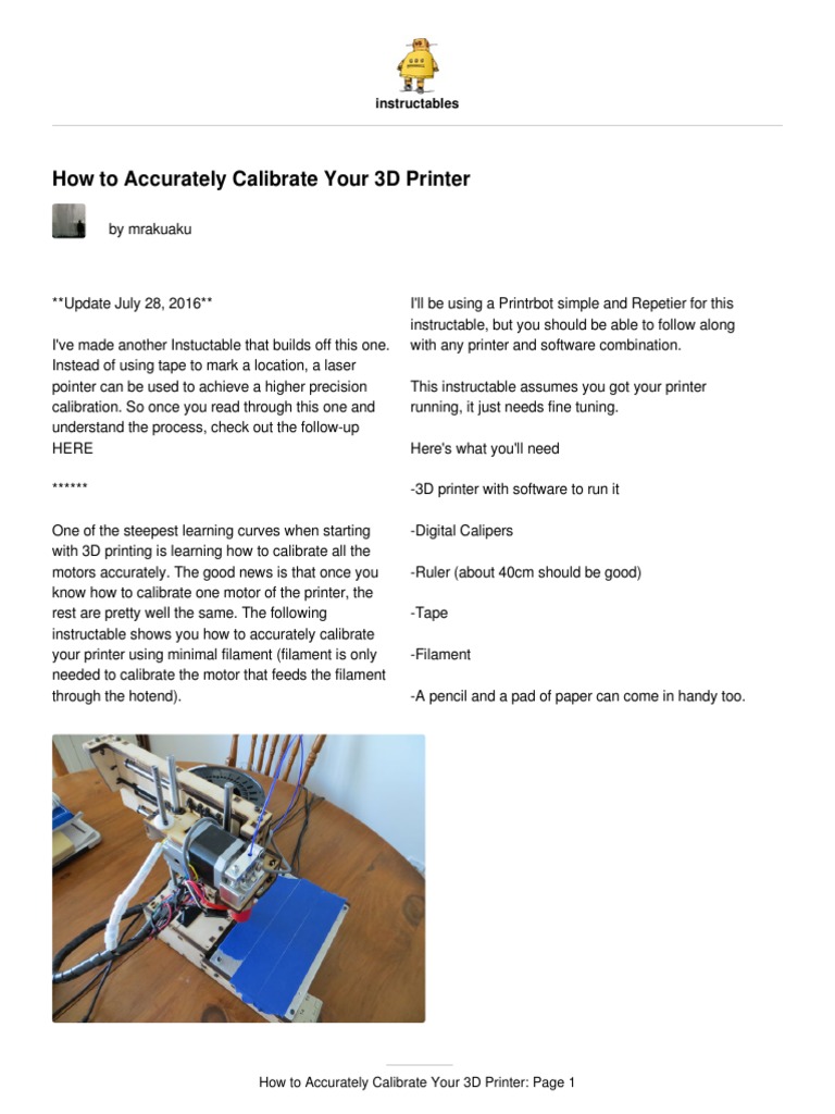 Calibrating Your 3D Printer Using Minimal Filament | PDF | Printer ...