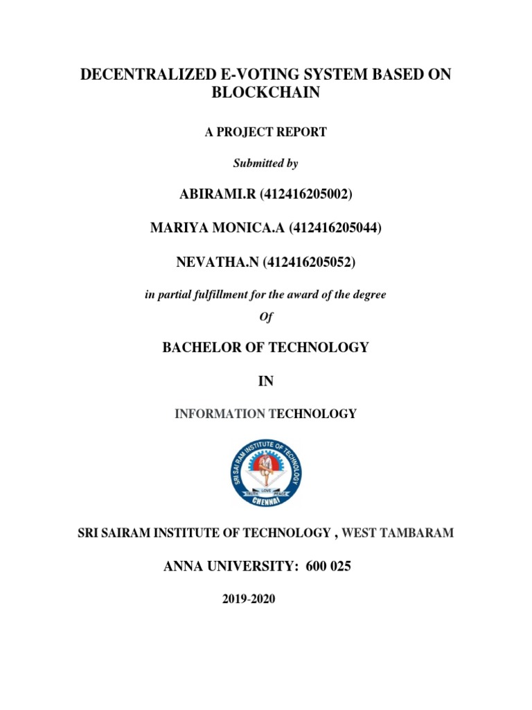 Decentralized E-Voting System Based On Blockchain | PDF | Eclipse ...