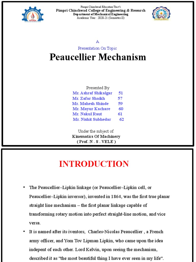 A Concise Explanation of the Peaucellier Mechanism: A Presentation on ...