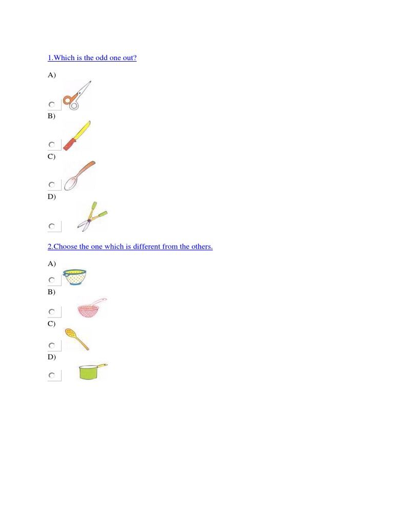 Odd One Out Class 3 | PDF | Shape | Circle