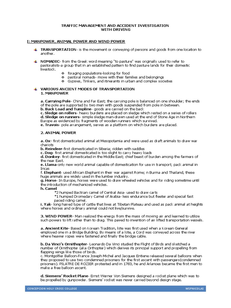 Traffic Management and Accident Investigation With Driving 1 | PDF ...