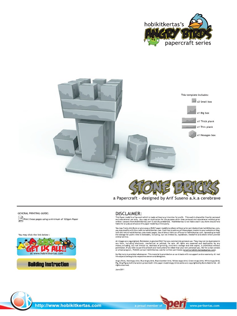 Stone Bricks Angry Birds by Hobikitkertas | PDF