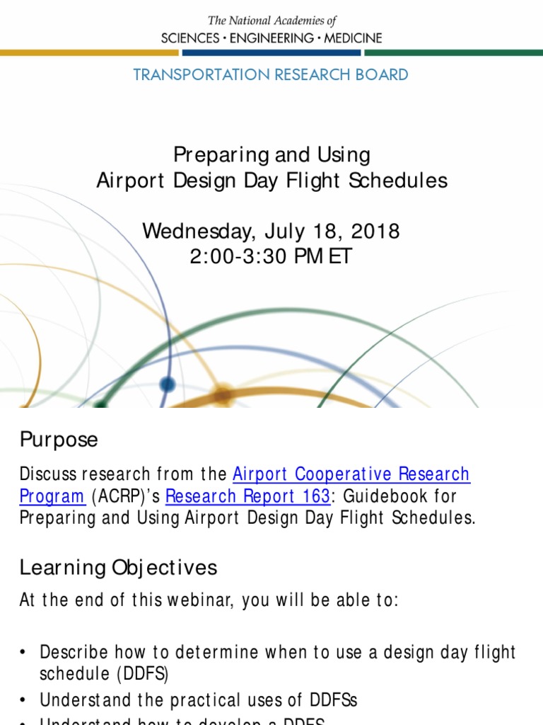 Preparing and Using Airport Design Day Flight Schedules Wednesday, July ...