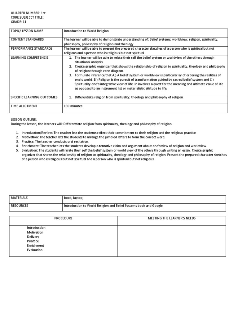 Sample Teaching Guide | PDF | Spirituality | Theology