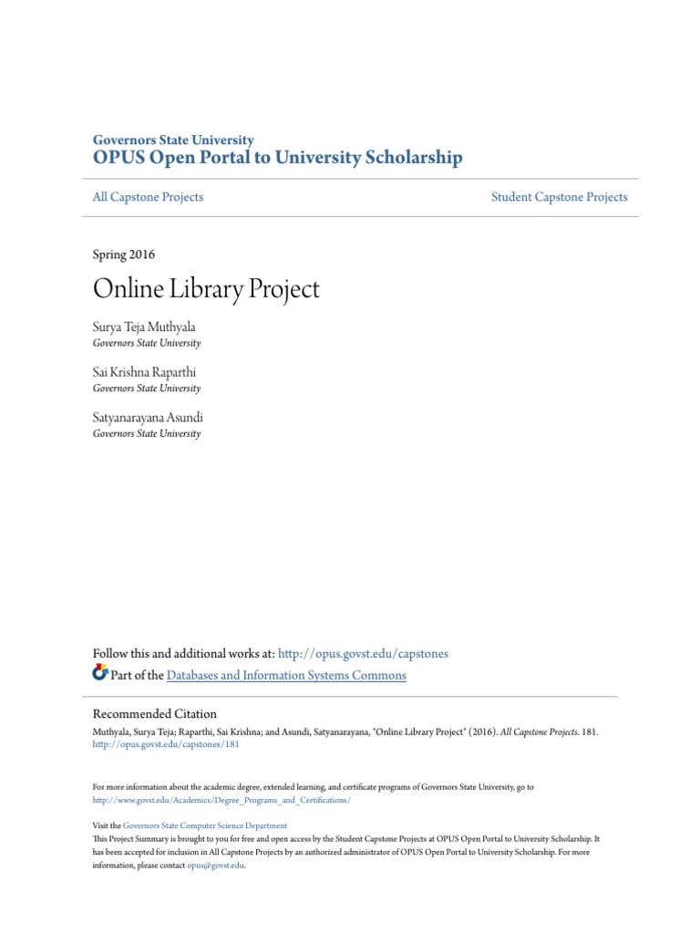 Online Library Project | PDF