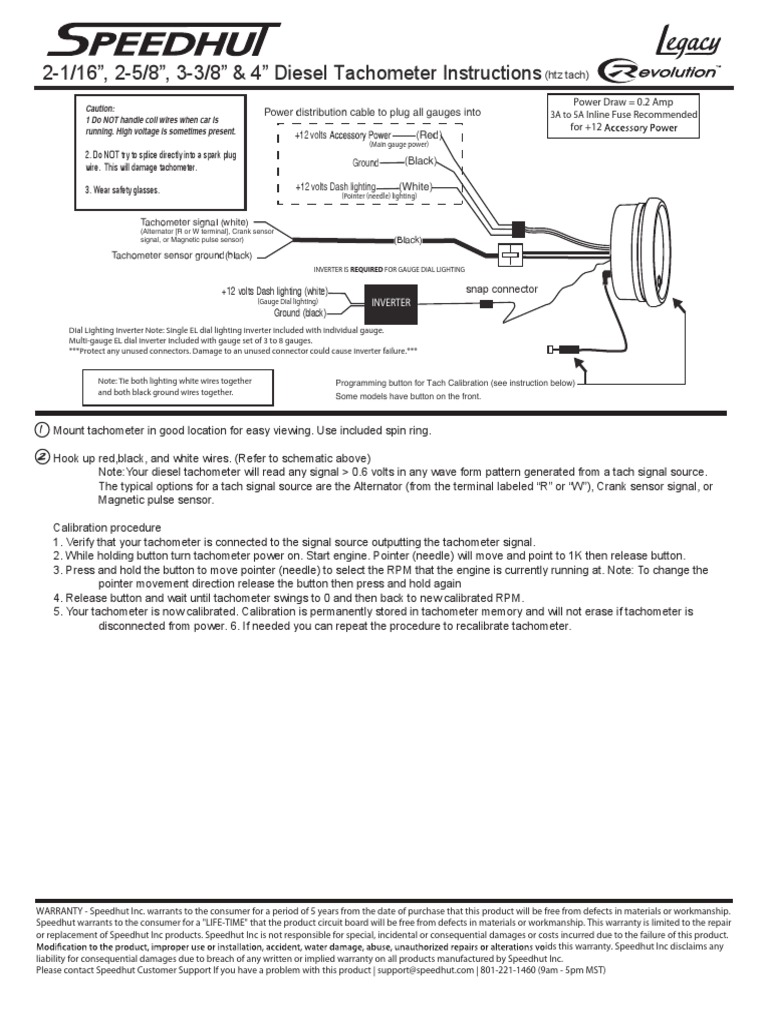 Diesel Tachometer Setup Guide | PDF | Manufactured Goods | Electromagnetism