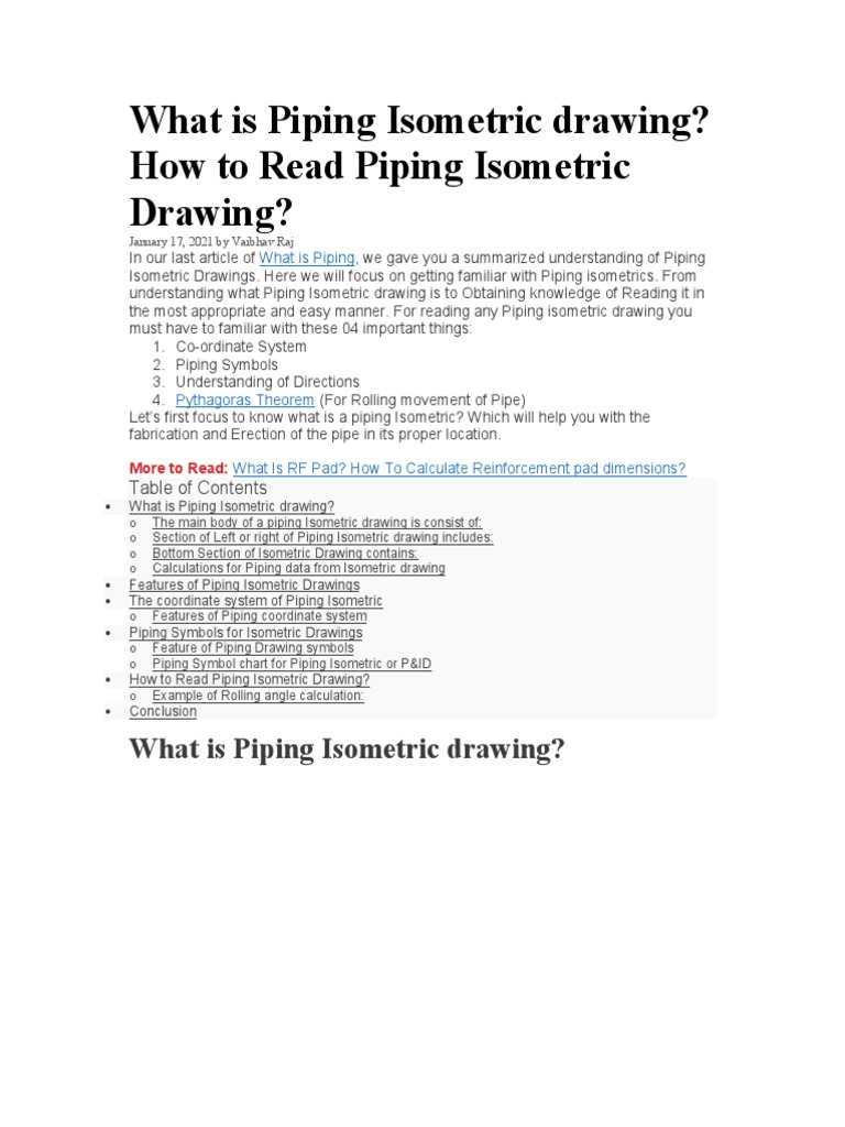 Understanding Piping Isometrics: A Guide to Reading and Interpreting ...
