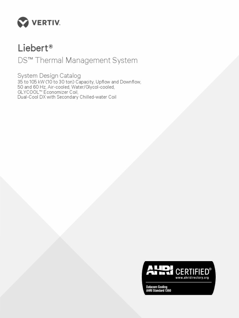 Liebert Ds 28 105kw 8 30 Tons System Design Manual | PDF | Engineering ...